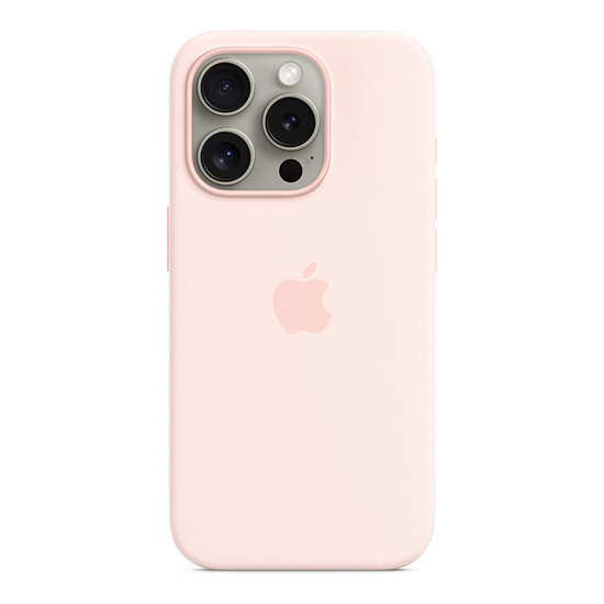 Apple Coque en silicone avec MagSafe pour iPhone 15 Pro - Rose pâle ...