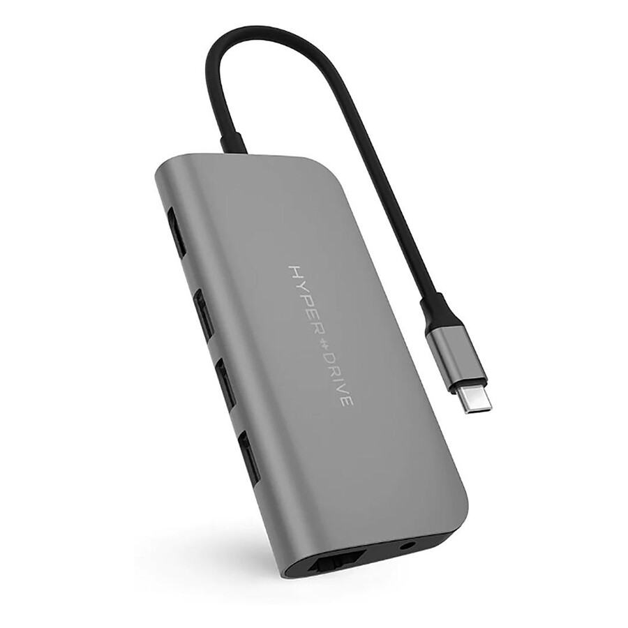 Hyper Hub USB-C POWER 9-en-1 HyperDrive Gris - Câble USB Hyper sur ...