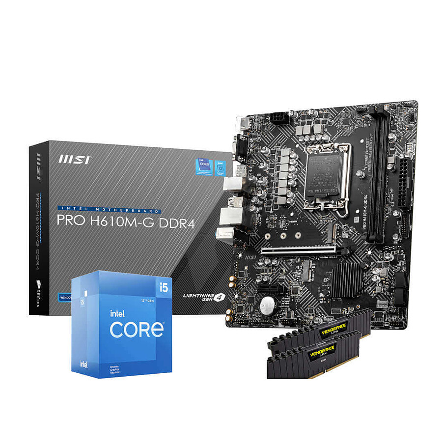 Intel Core i5 12400F - MSI H610 - RAM 16Go 3200 MHz - Kit upgrade PC Materiel.net sur Materiel ...