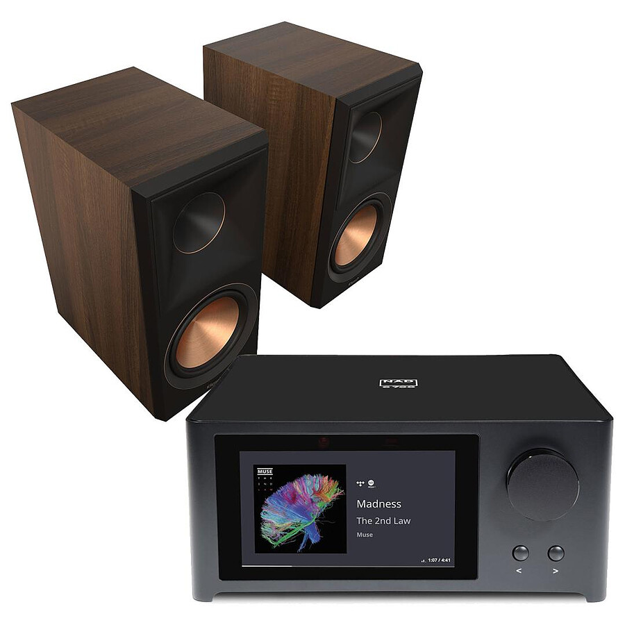 NAD C 700 + Klipsch RP-600M II Noyer - Mini-chaine NAD Electronics ...