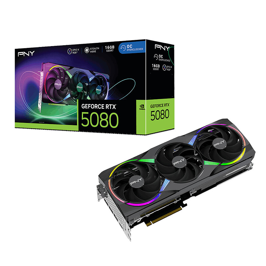 PNY GeForce RTX 5080 ARGB EPIC-X RGB Overclocked Triple - Carte ...