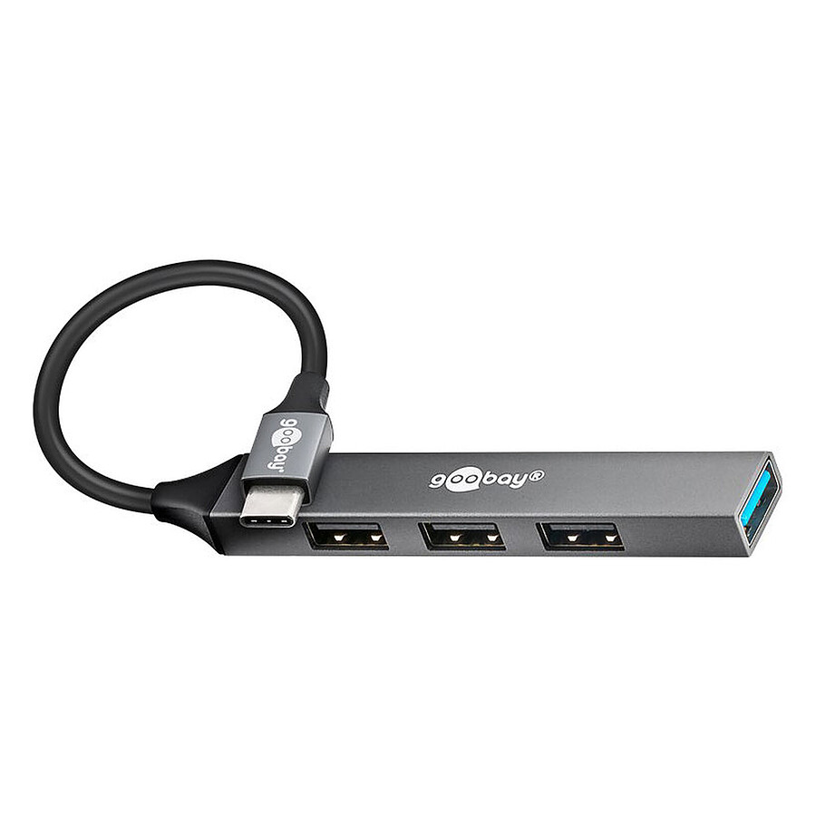 Goobay Hub Slim USB-C vers 4 ports USB - Hub USB Goobay sur Materiel.net